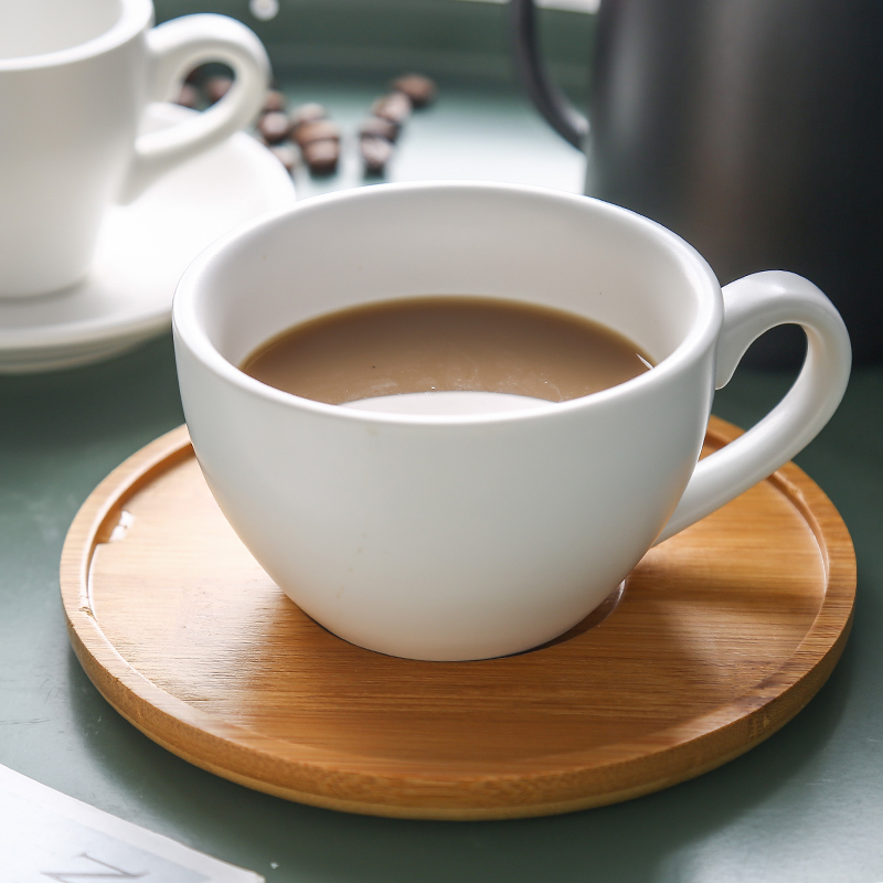 瓷掌櫃 啞光黑白歐式小奢華咖啡杯套裝拉花杯陶瓷卡布奇諾拿鐵杯