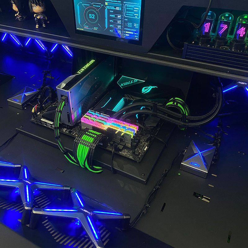 Btooer computer case integrated table fully transparent water-cooled ...