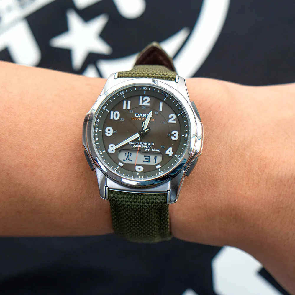 日本CASIO卡西欧WVA-M630B-3AJF：太阳能电波表+帆布表带，男生必备时尚单品！-日韩腕表-淘宝好物网