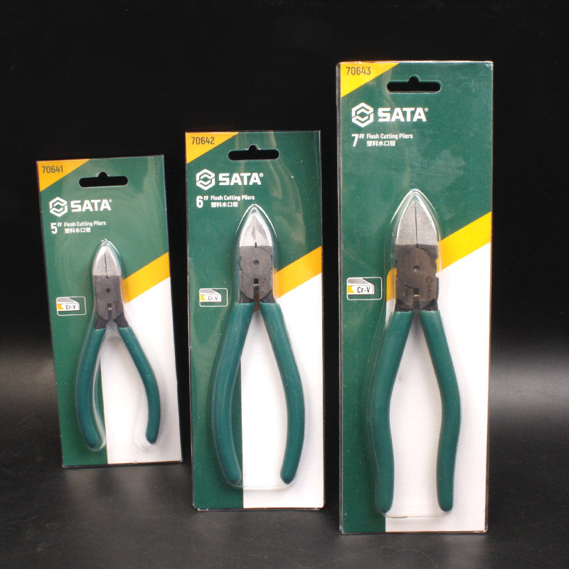 世达SATA正品5寸塑料水口钳70641-70642-70643薄口平口电线电子剪-阿里巴巴