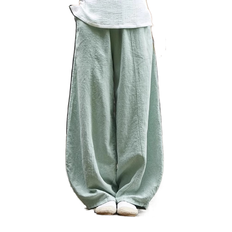 胖mm2-300斤燈籠褲女薄款夏季大尺碼復古寬鬆百搭休閒高腰闊腿長褲-Taobao