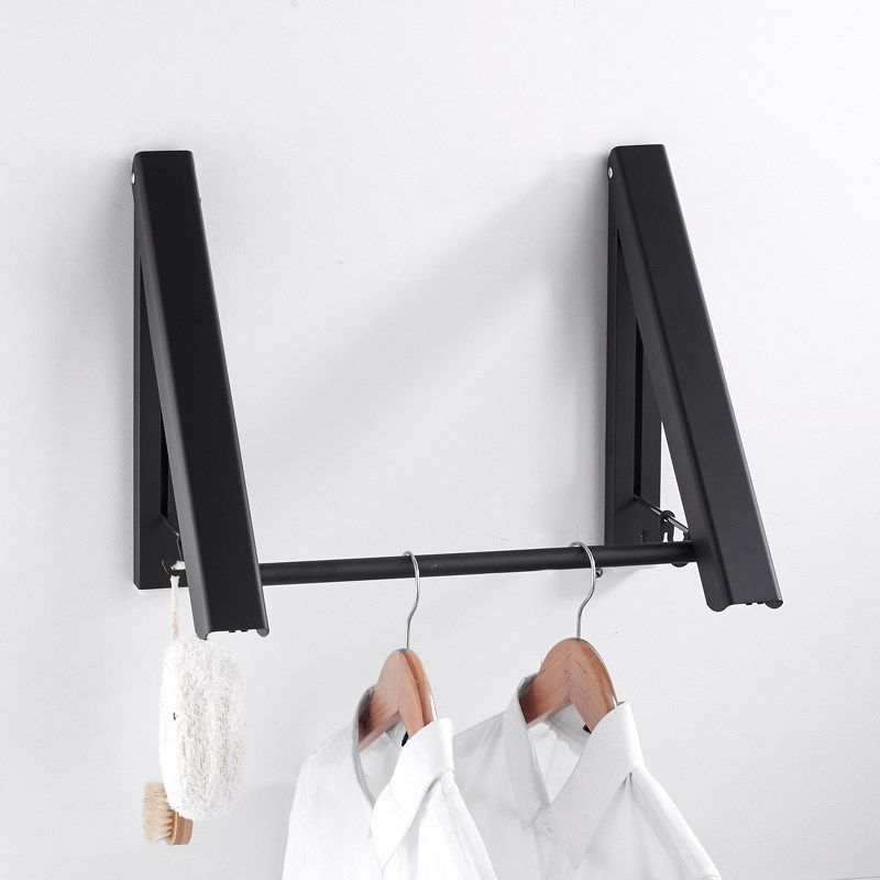 Invisible clothes rack Wall hanging hole-free bathroom powder room ...