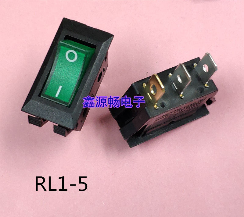 臺灣RLEIL翹板開關 RL1-5 16A T125/55 1E4兩檔三腳 帶燈