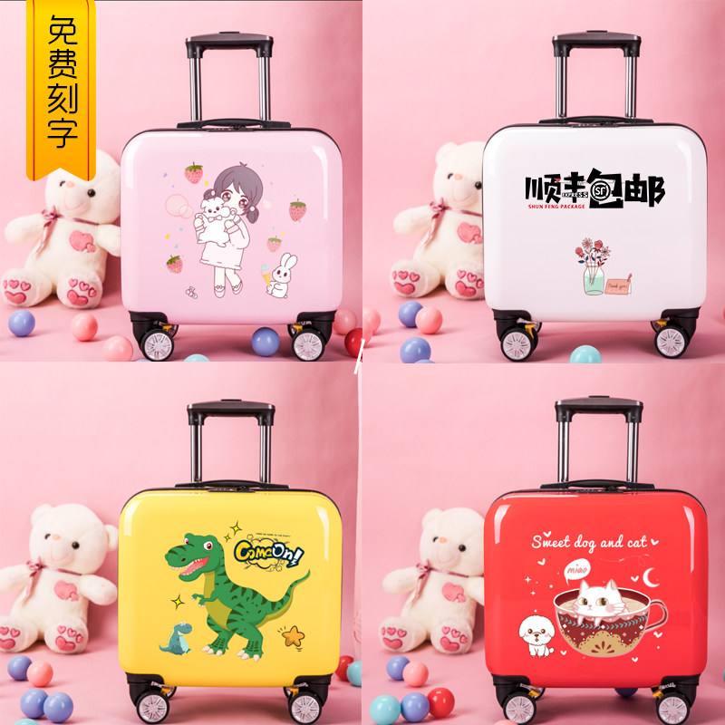 [USD 102.93] Kids Luggage Women Cute Small Cartoon Trolley Luggage Baby ...