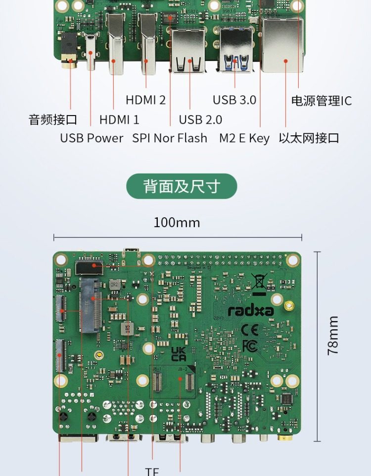 ROCK 5B 开发板 RK3588 芯片 ROCK5 rockpi 高性能8核 开发板 RAM - 送码网