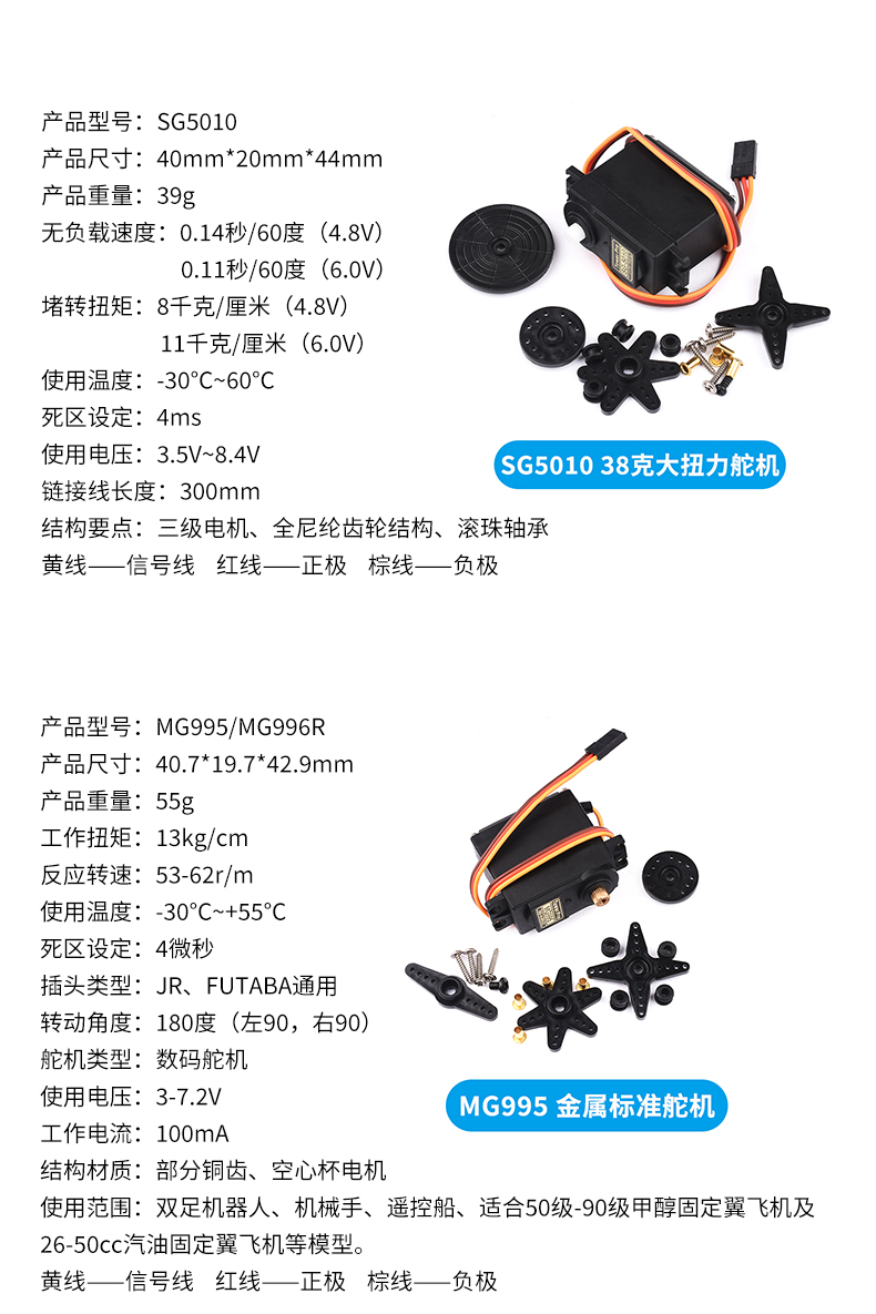 MG995 996R直升机QC模块遥控飞机马达SG90 SG90s 9g舵机航模铜齿-阿里巴巴