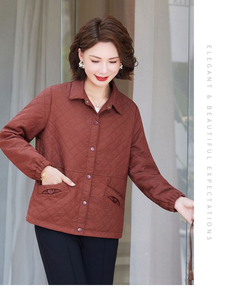 2025新款媽媽秋裝洋氣外套薄款50歲中老年女裝春秋季時尚夾克上衣|中老年女裝|ETMall東森購物網