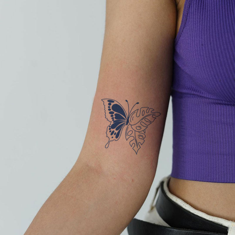 所有女生！GATTOO龟背竹蝶纹身贴，美到炸裂的「假体」来了！_化妆_淘宝美妆网