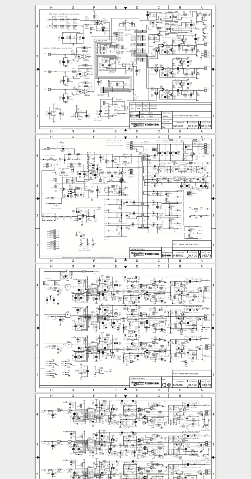 施耐德变频器ATV61/71技术图纸 30-75kW电源驱动板与工业原理图
