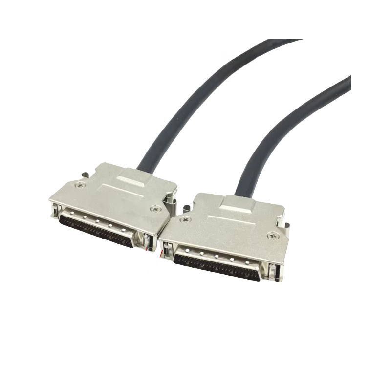 SCSI连接线HPDB50公对公DB50P针对针带螺丝固定/卡勾式scsi50P线