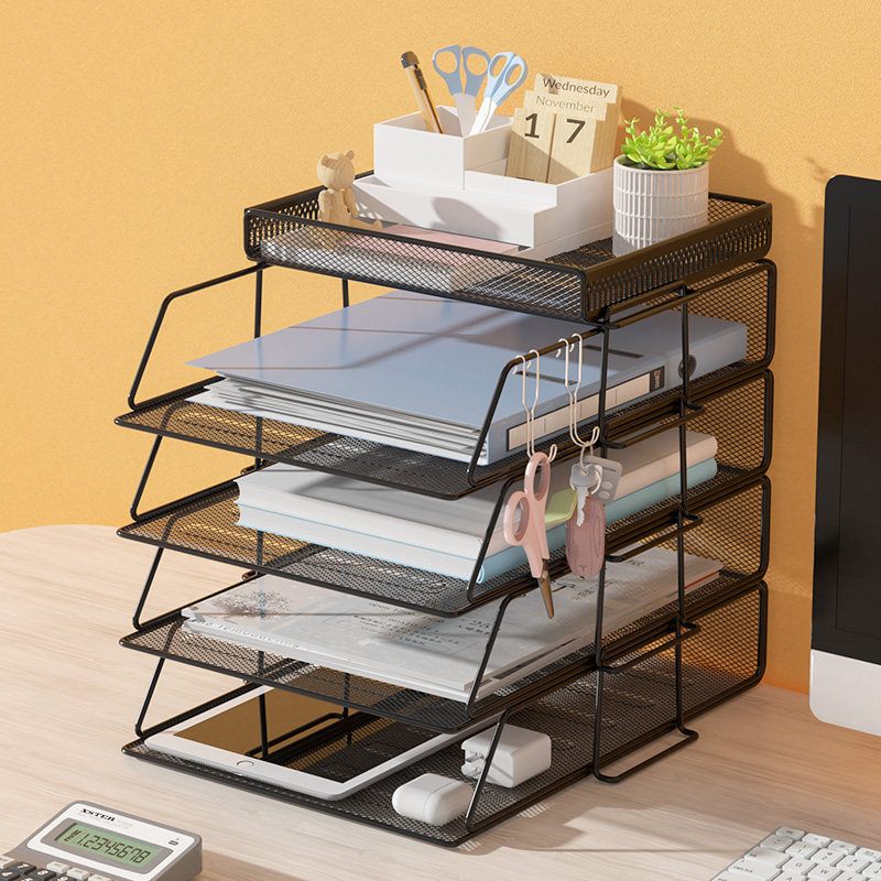 [USD 15.36] Metal file frame folder collection box desktop office iron ...