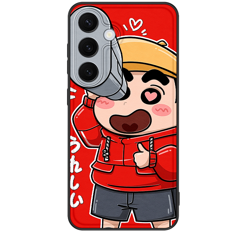 艺魔亿样望远镜小新适用三星S24Plus手机壳新款日韩动漫s23ultra可爱卡通s22pro时尚创意s24+全包防摔皮纹保