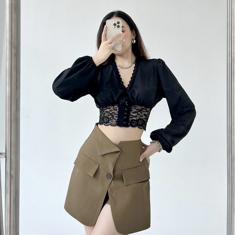 High waist slim skirt wide leg A-line hakama 半身裙A字褲裙女|半身裙|ETMall東森購物網