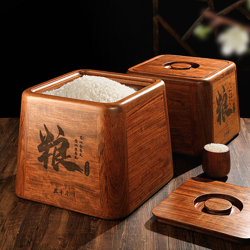 Bosen youjia rosewood rice bucket: moisture-proof and sealed to protect ...