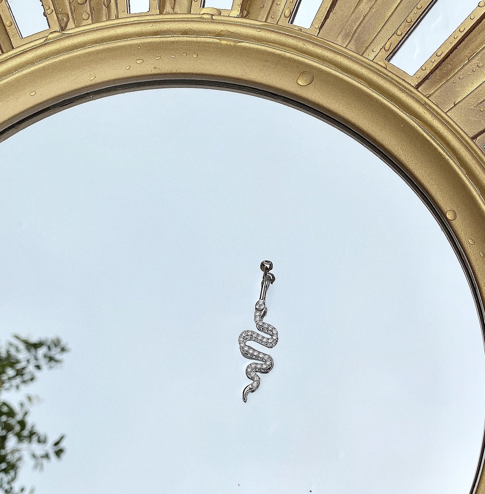 [USD 33.10] 925 Silver Snake Element Umbilical Cord Ring Insnet Red ...