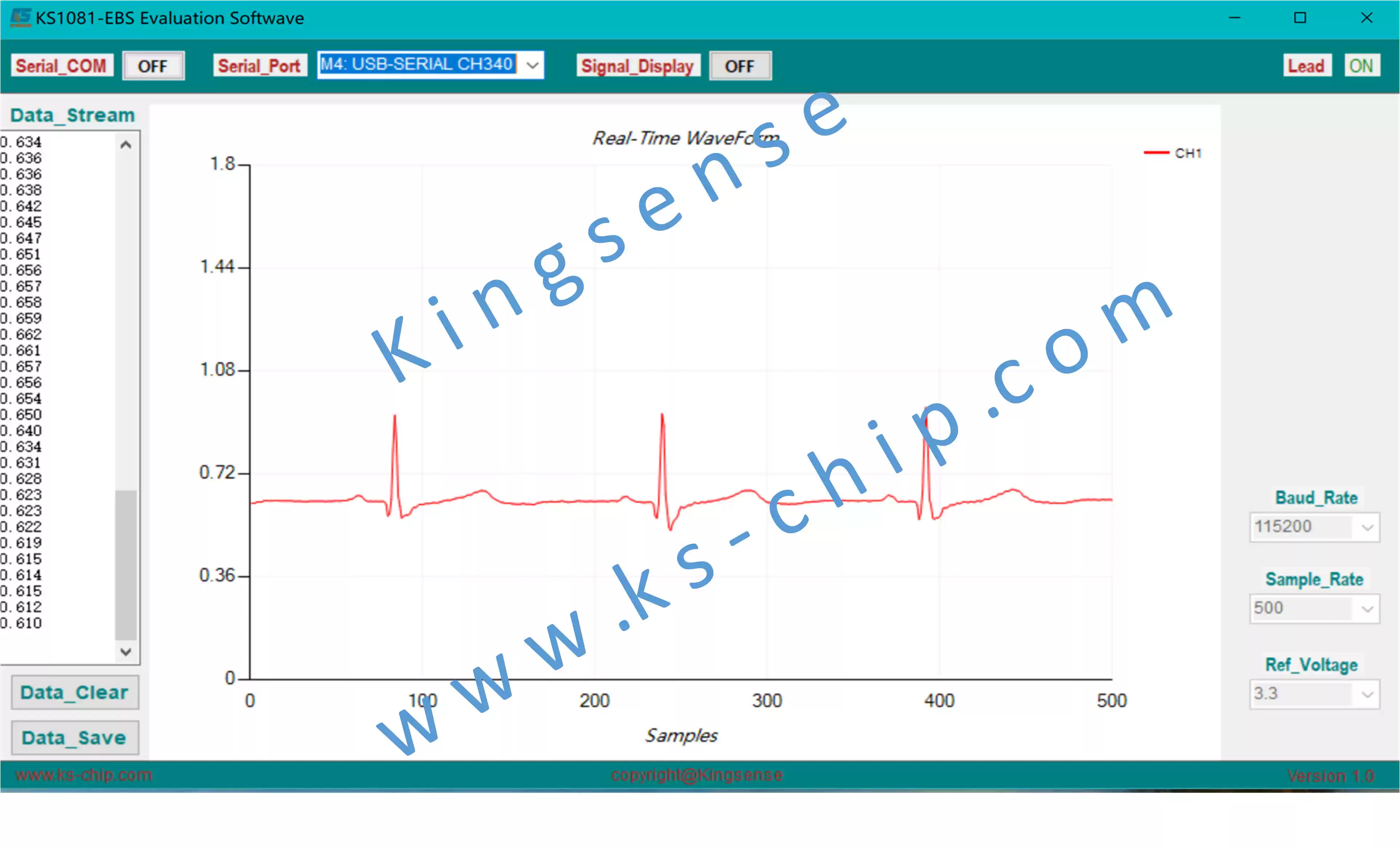 Arduino生物电传感模组KS1081-EB心电模组 ECG监测开发套件