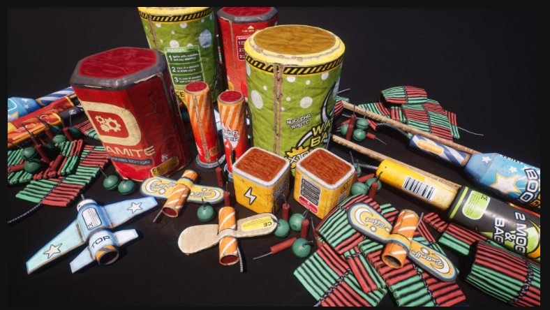 UE4 Fireworks Firecrackers Unreal 4 Firecar Prop Fireworks Prop Pack ...