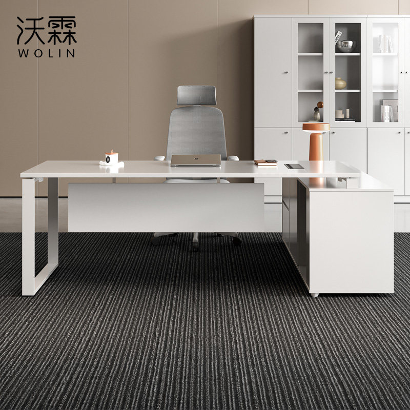 E0级女老板桌，简约现代办公神器，打造高效优雅工作空间🌟-大班台-淘宝百科网