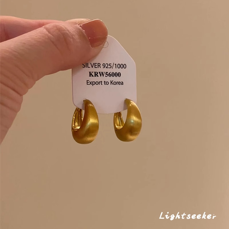 2025新款S925纯银金色拉丝耳环｜轻奢高级感耳扣必买清单！小众气质锁住颜值C位-耳环-淘宝好物网