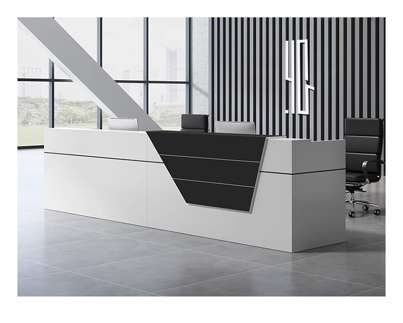 办公桌收银桌接待前台办公室接待台前台桌椅公司板式形象台-阿里巴巴