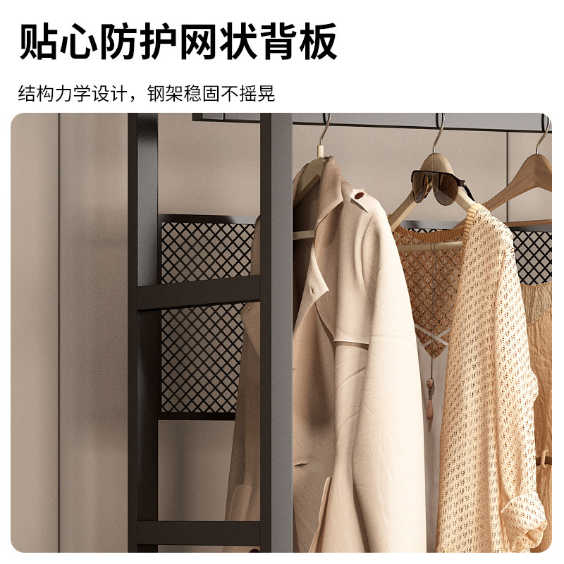 👗揭秘家居收纳神器！开放式衣柜置物架钢木组合金属挂衣架，让衣帽间变身时尚展示区 -衣帽架-淘宝好物网