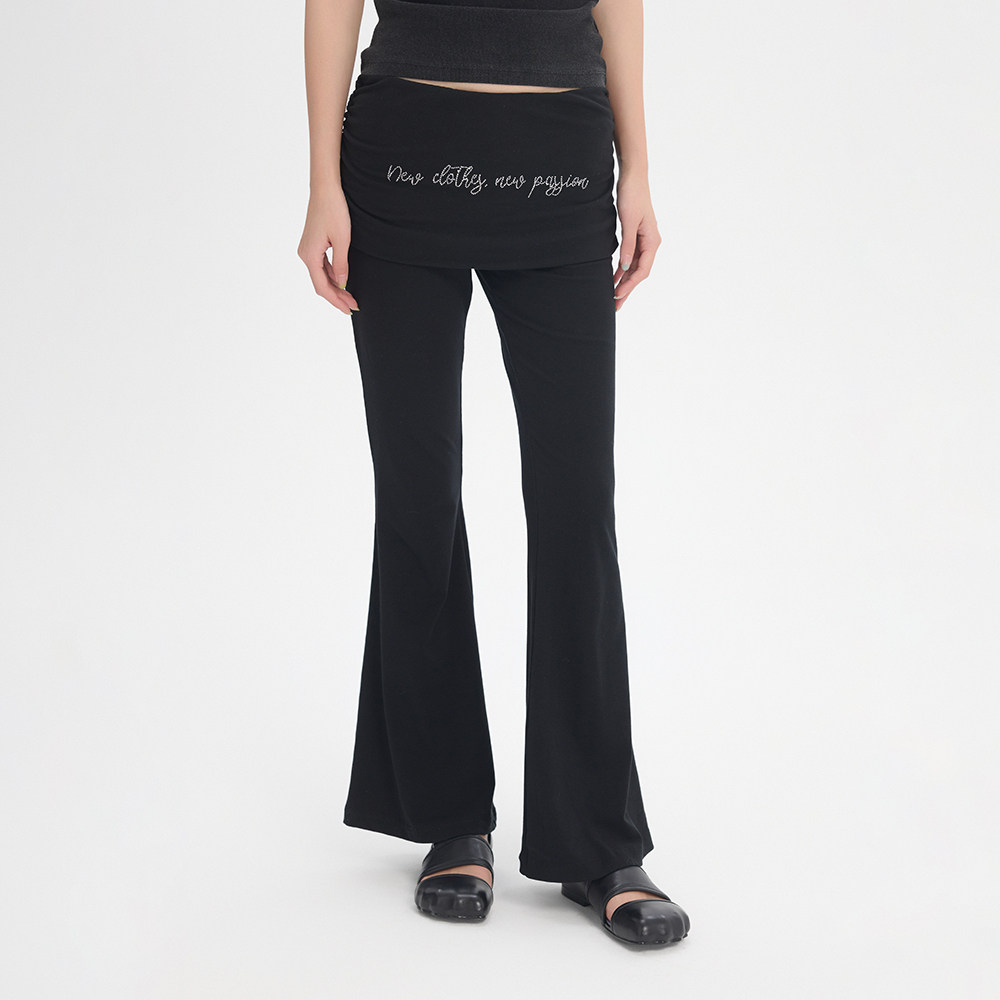 BASEMENT FG美式復古辣妹百搭休閒修身微喇長褲251120035001