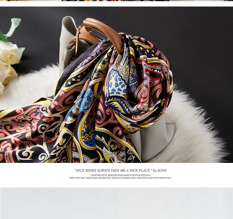 Silk Scarf Women's All-match Spring and Summer Silk Large Square Scarf ...