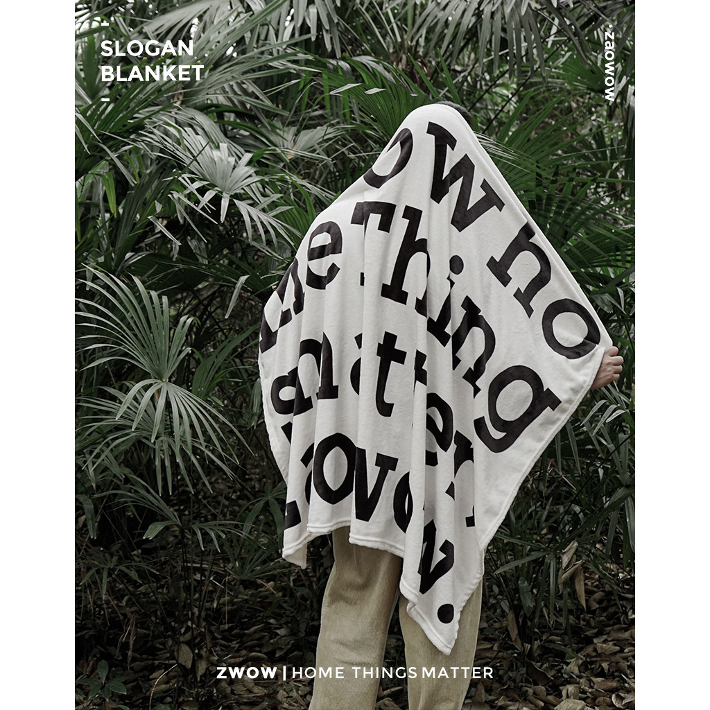 造卧ZWOW黑白字母INS风休闲沙发盖毯，打造你的午睡天堂-休闲毯/毛毯/绒毯-淘宝好物网