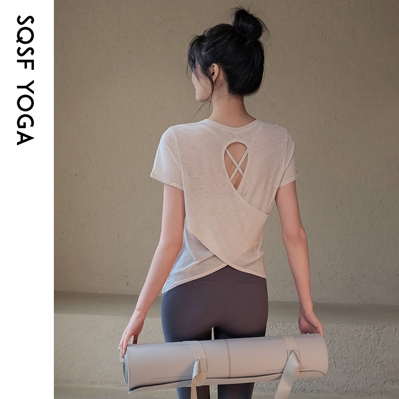 SQSF瑜伽服夏季镂空美背罩衫，让你的每一次呼吸都成为最美的风景线！-健身衣-淘宝好物网