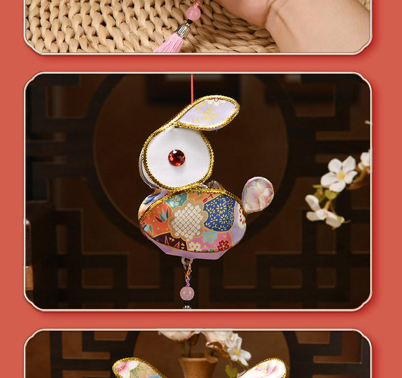 传统非遗手工成品迷你兔子灯笼新款儿童手提发光玉兔花灯创意礼品-阿里巴巴