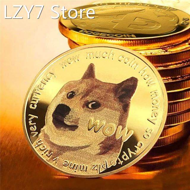 Gold Silver Dogecoin Commemorative Coins Collectors Gold Pla