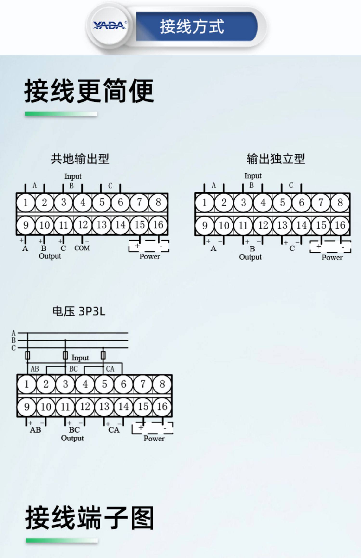 雅达/YADA/YDD系列YDD-3I三相交流电流变送器-阿里巴巴