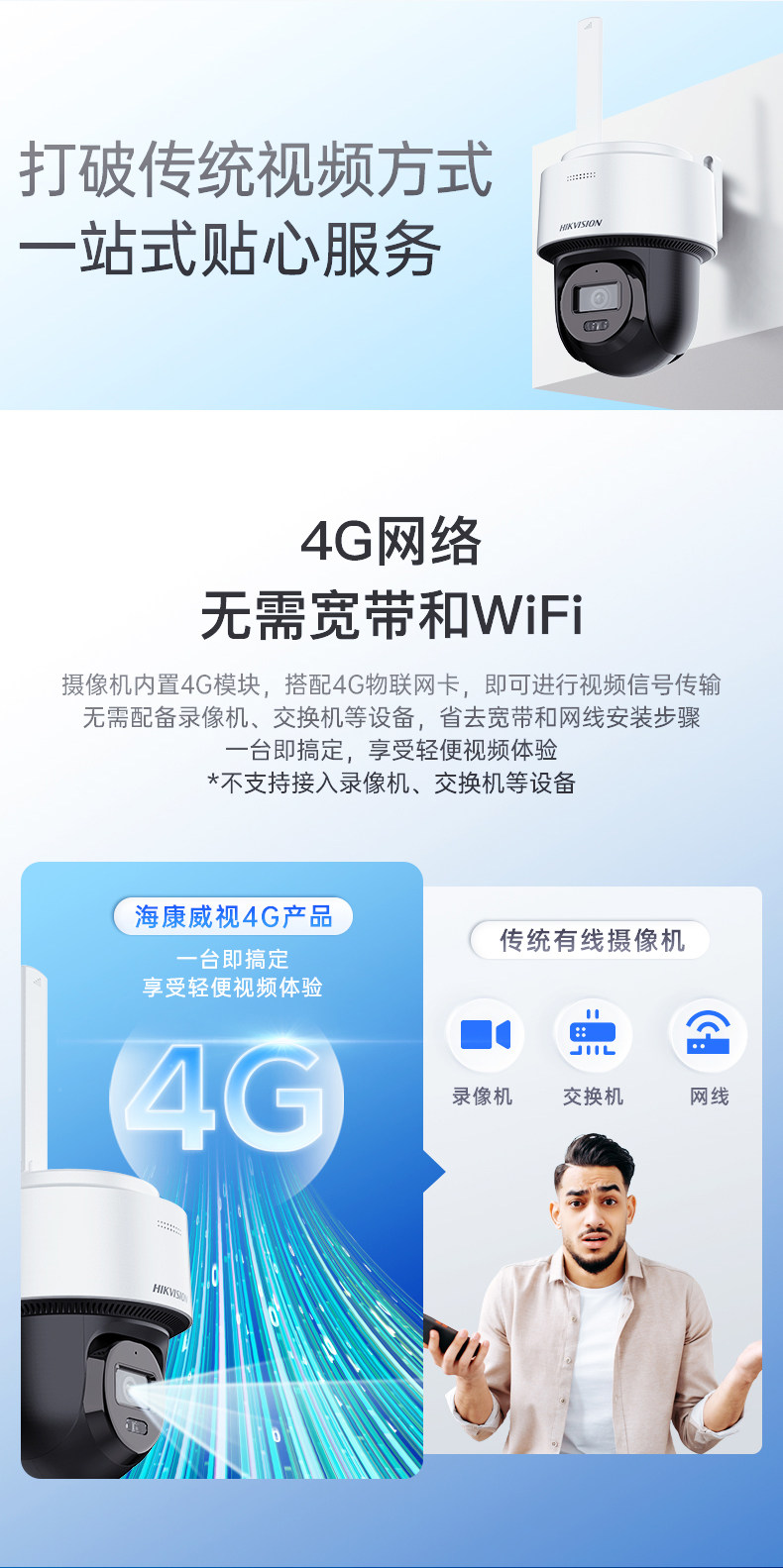 海康威视HK-Q2S8DM-GL/LN监控摄像头4g终身免流量400万全彩球机-阿里巴巴