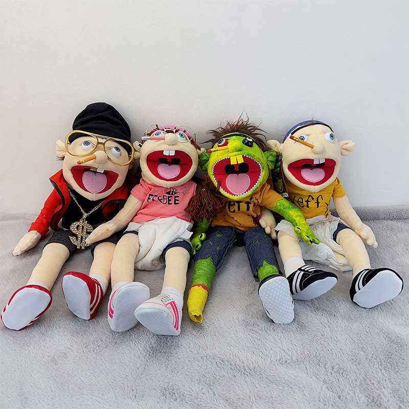 Jeff Hand Doll Funny Boy Muppet jeffy finger doll plush toy