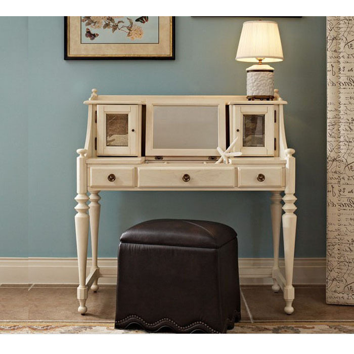 American Makeup Desk With Mirror Flip-Type Makeup Desk Retro Little ...