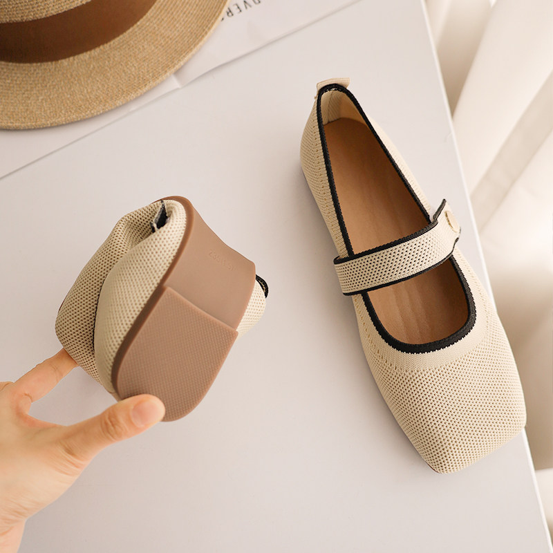 Sense of design cloth shoes for women with one-button soft ...