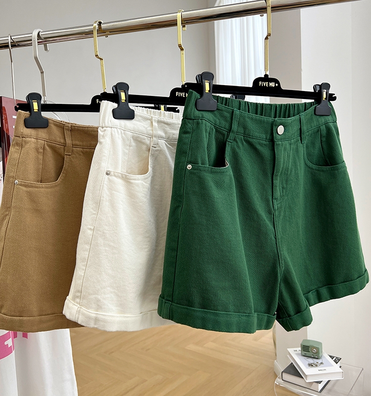 特大码胖mm2-300斤遮肚显瘦牛仔短裤女松紧腰宽松a字裤夏季五分裤-Taobao