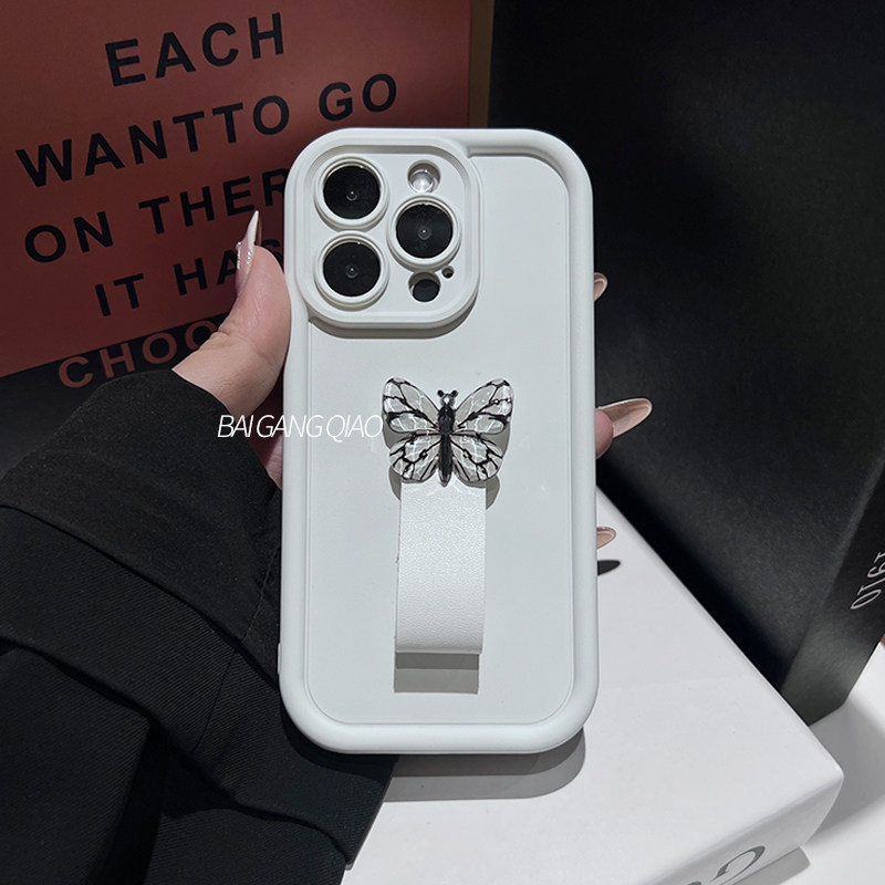 白色金刚砂蝴蝶指环扣手机壳：结构可靠性与人机工程的工程解构_手机保护套_淘宝数码网