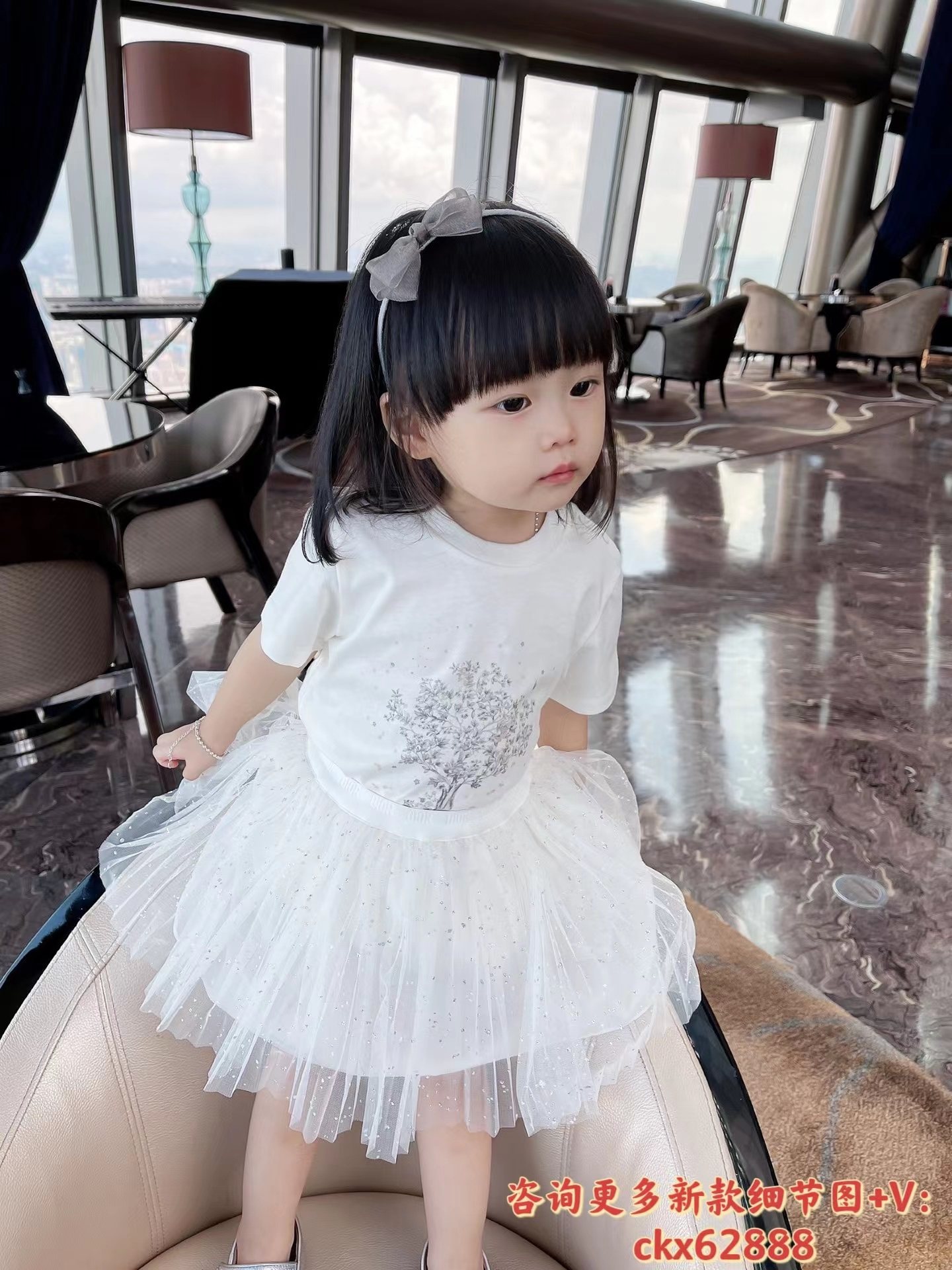 高端童装2023女童兔年纯棉短袖T恤+法式花卉印花网纱长款棉半身裙 - BuyChinaFrom.com - 最专业的海外华人代购淘宝网站