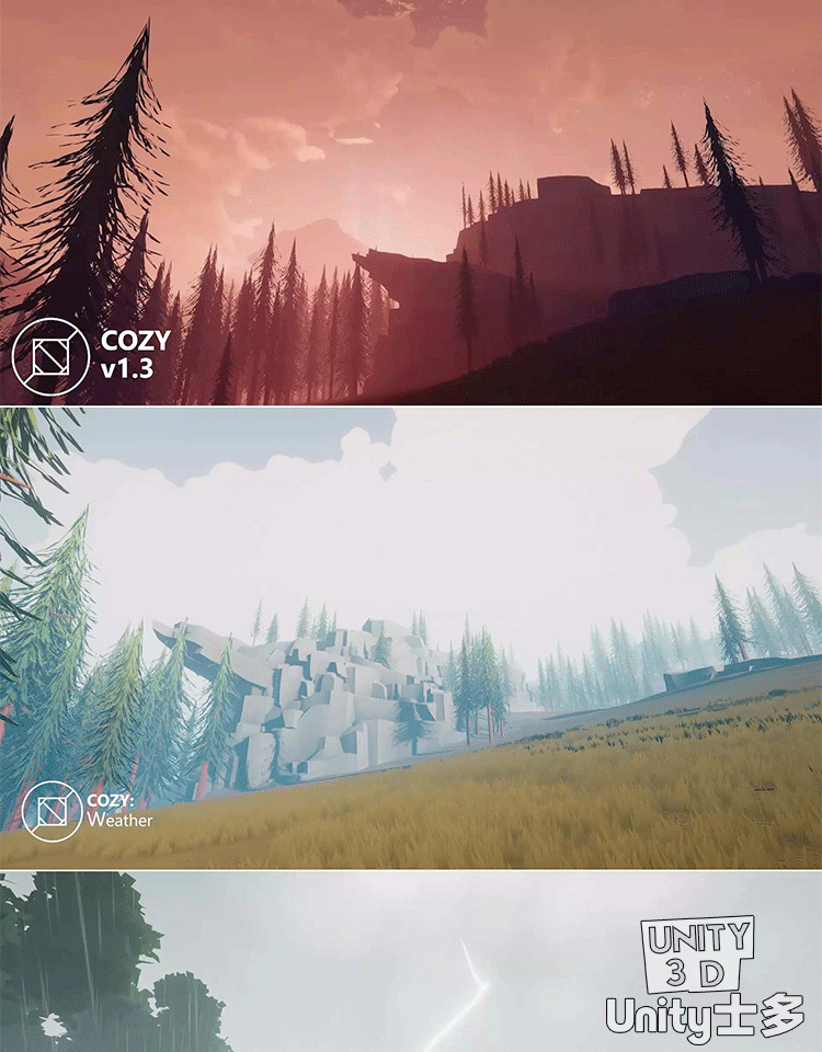 Unity风格化天气系统U3D工具插件COZY Stylized Weather 2 2.0.9 - 其他 - 绘图狗-设计灵感素材集散地