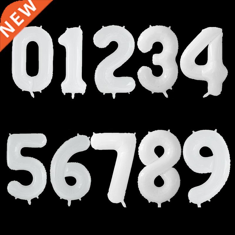 40inch Large White Number Balloons 1 2 3 4 5 6 7 8 9 Foil Ba-Taobao