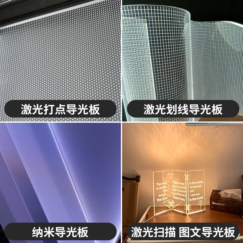 亚克力导光板激光打点LED侧光源超薄灯箱广告牌：定制奢石材发光板，点亮你的创意空间！-LED导光板-淘宝好物网