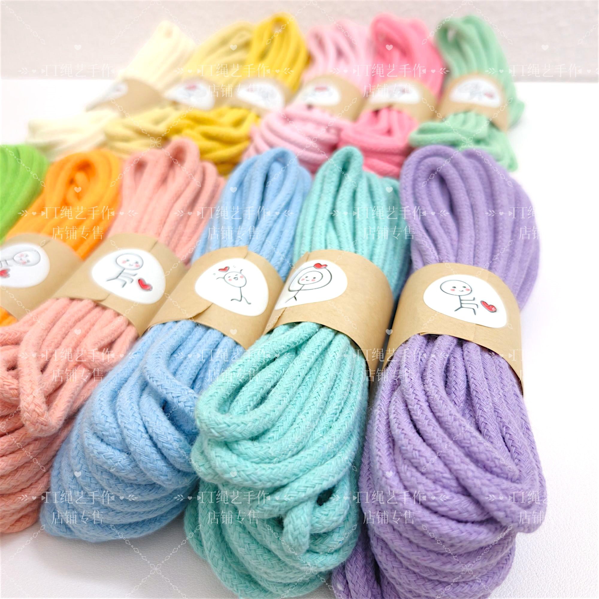 4mm包芯棉绳彩色棉线绳DIY手工编织挂毯网兜材料包捆绑装饰绳子：创意手工，打造独一无二的家居装饰品！-绳子-淘宝百科网