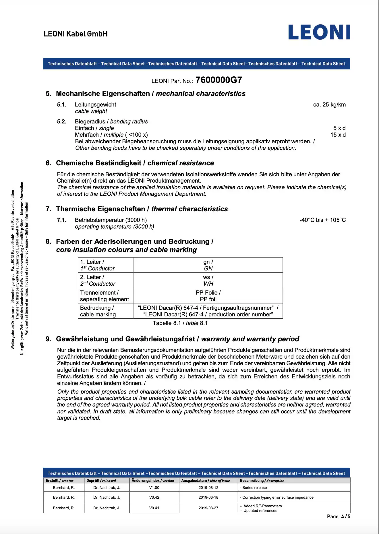 德国莱尼LEONI双绞线千兆以太网导线 莱尼Dacar647-4导线高品质铜合金