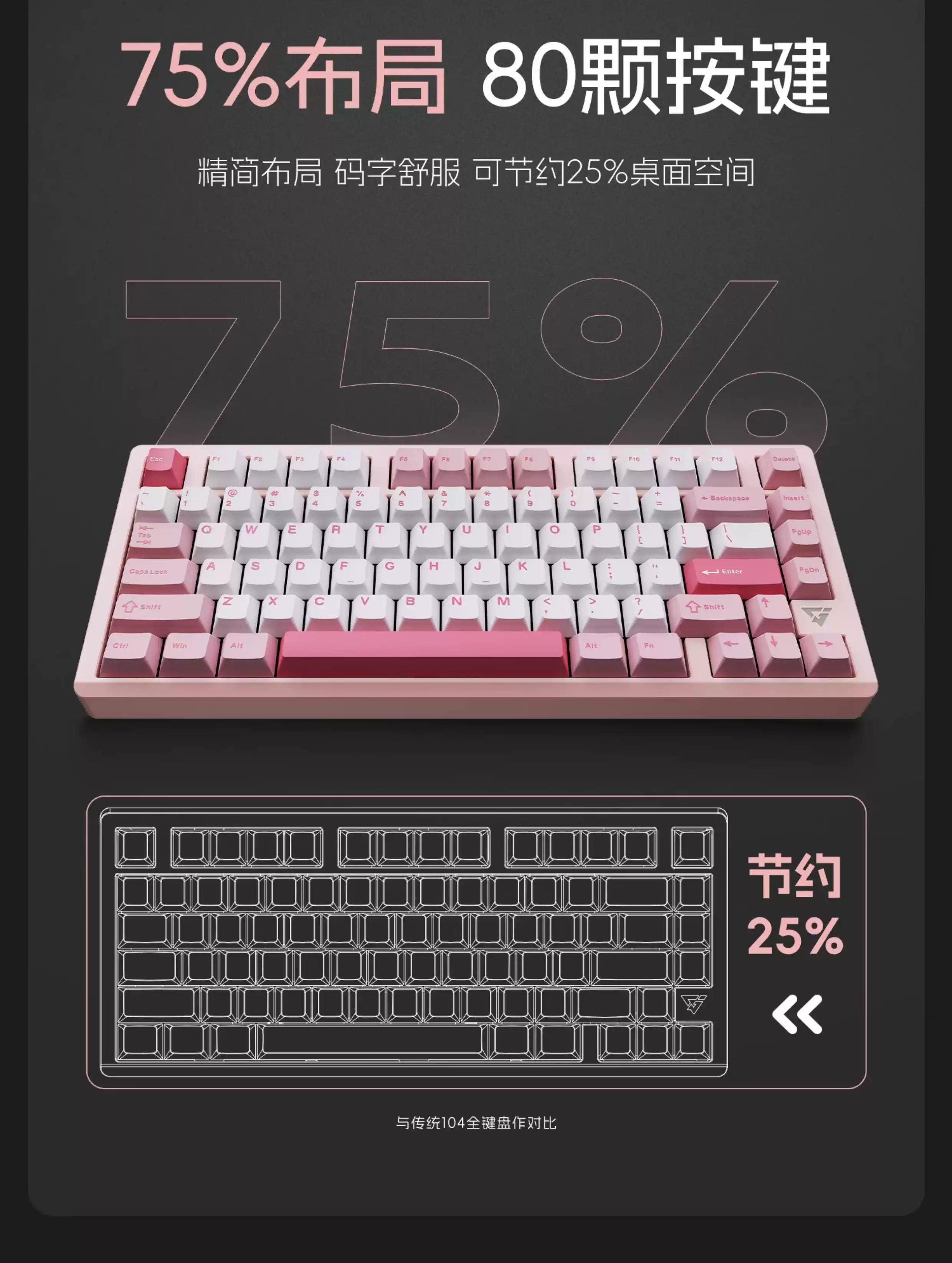 VGN VXE75 V2机械键盘热插拔无线设计 CNC铝合金客制化键盘