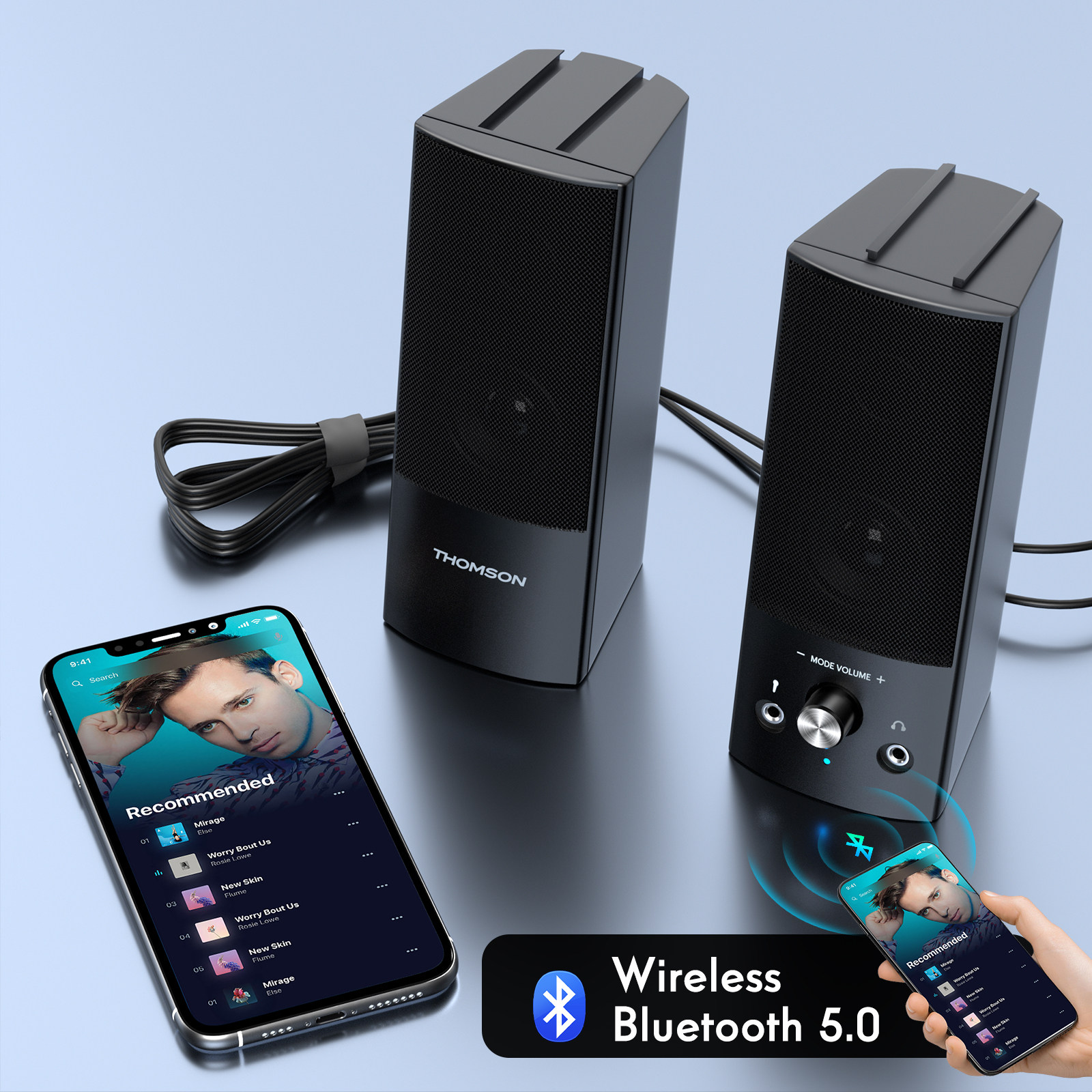 Купить THOMSON Computer Speakers, 2.0 Stereo Bluetooth 5.0 Desktop в ...