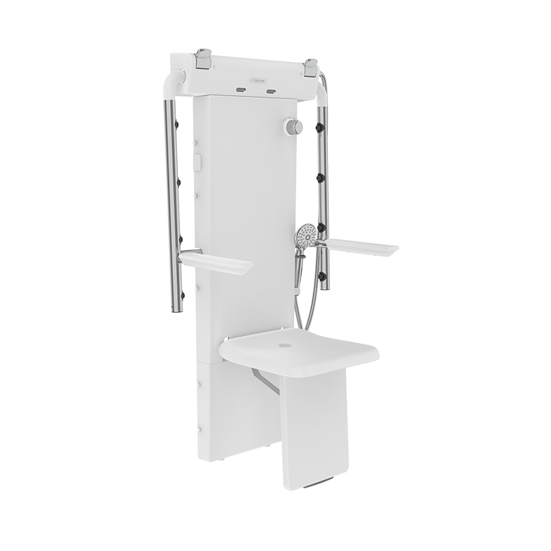 TOCLAS恒温坐式淋浴器 老人专用淋浴椅附扶手设计 壁挂式折叠浴室椅