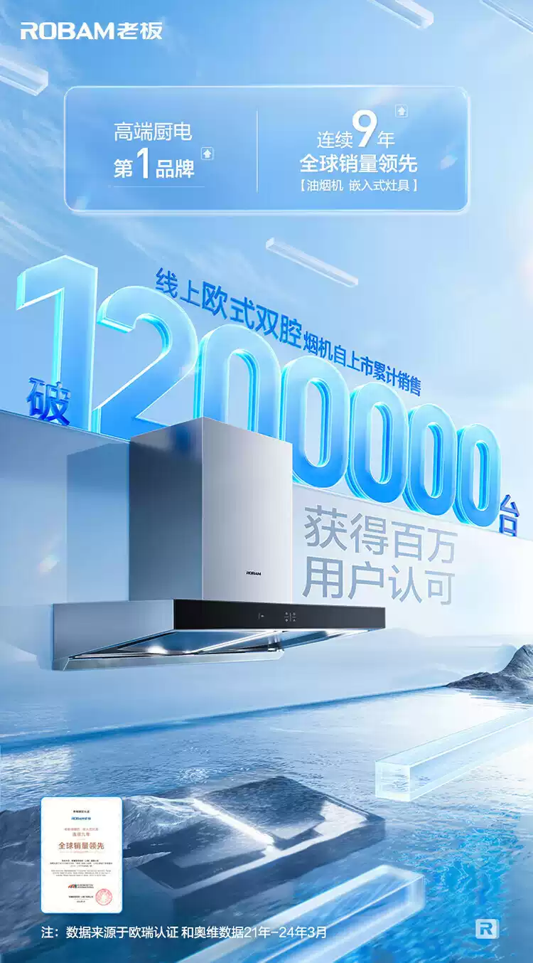 触控式双腔变频油烟机Robam CXW-260-66X1-E1烟灶联动一级能效