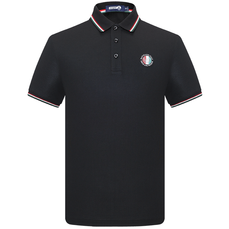 Navigare意大利小帆船短袖拉夫·勞倫馬球polo衫男黑色休閒翻領t恤半袖上衣