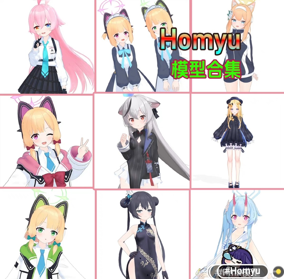 Homyu模型10个 mmd模型 模型制作:Homyu 包含完整身体 精致模型